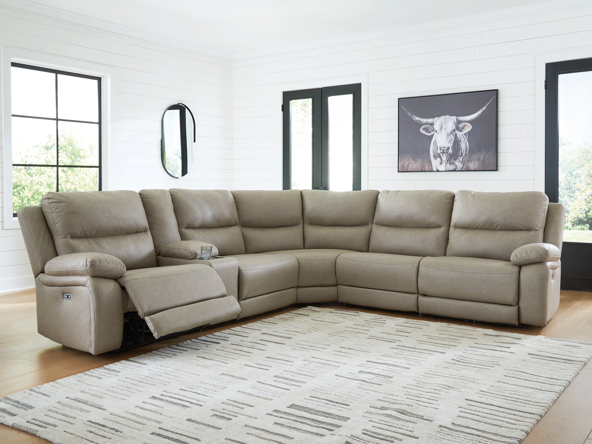 Narwhal Place 6-Piece Reclining Sectional with Storage Console – Sacks ...